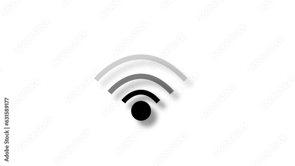 wireless network icon, wifi WiFi wave signal symbol point changing ...