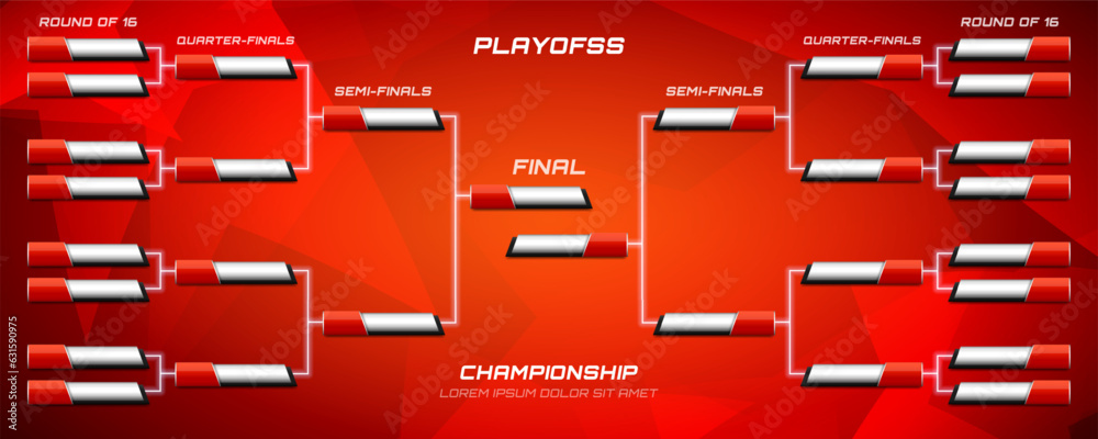The schedule of football tournament matches. Playoffs table. Vector ...