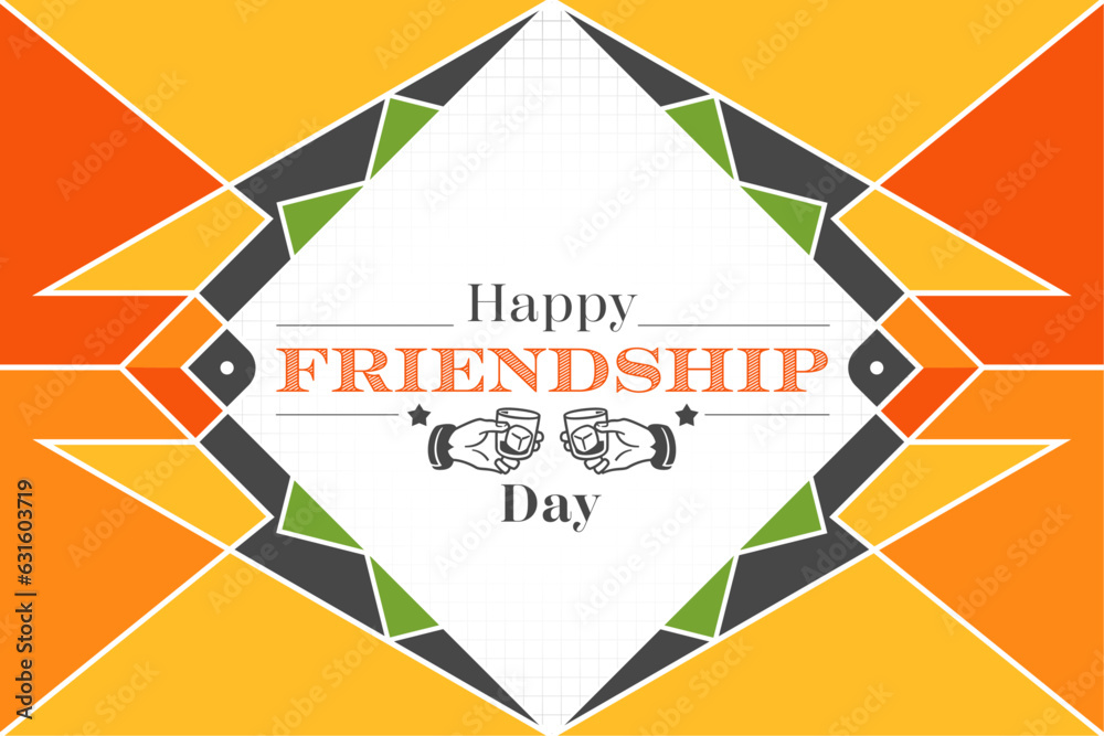 Happy Friendship Day!!! Abstract background with triangles, polygons ...