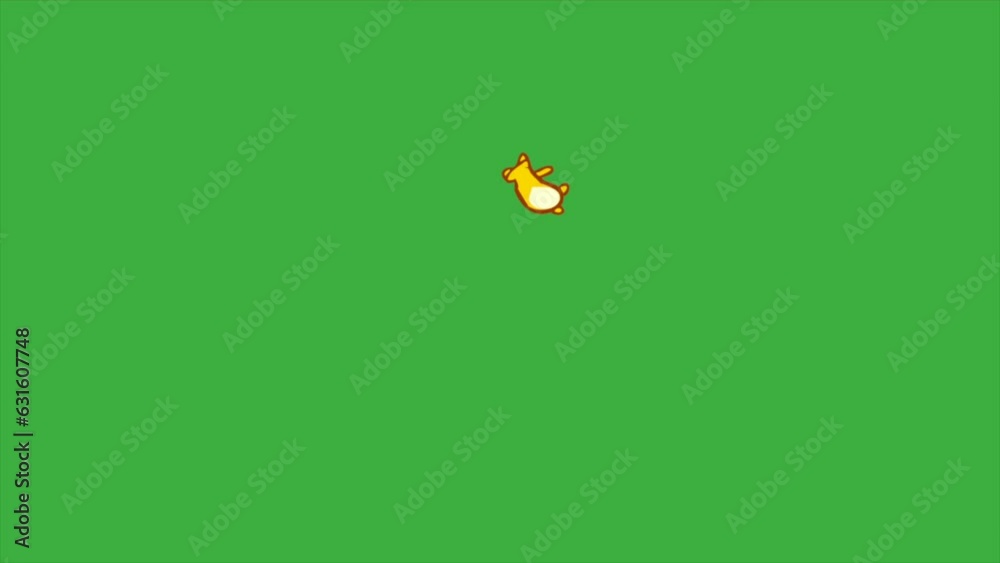 Animation loop video cartoon cat on green screen background , remove ...