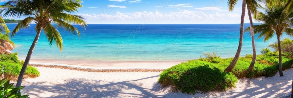 Tropical beach background as summer relax landscape with white sand and ...