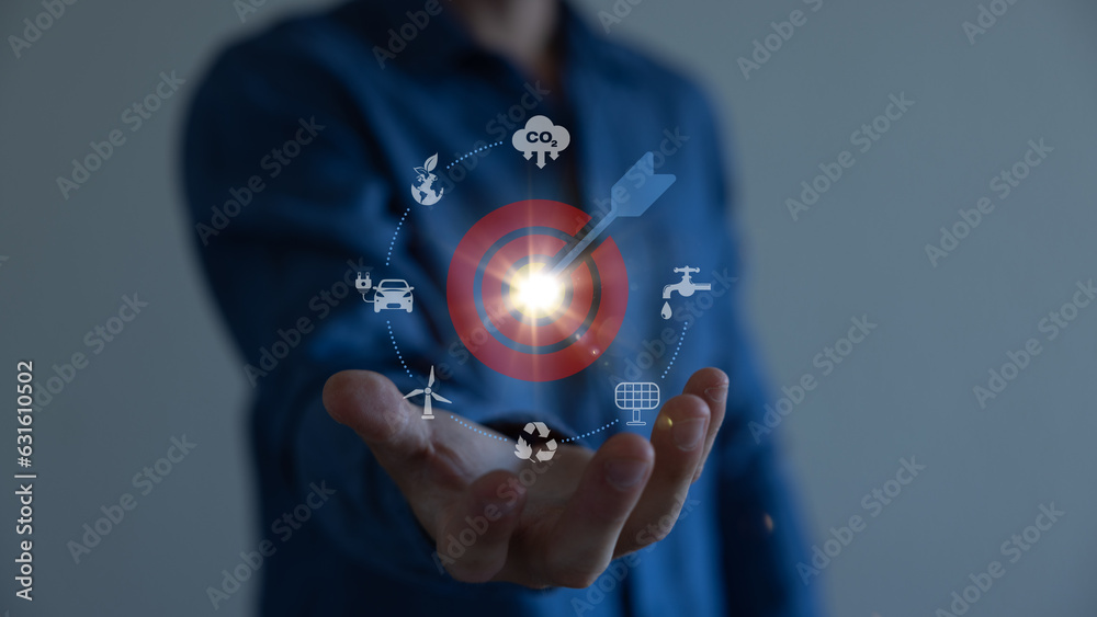 Carbon balance is zero. The hand of pollution and efficient management ...