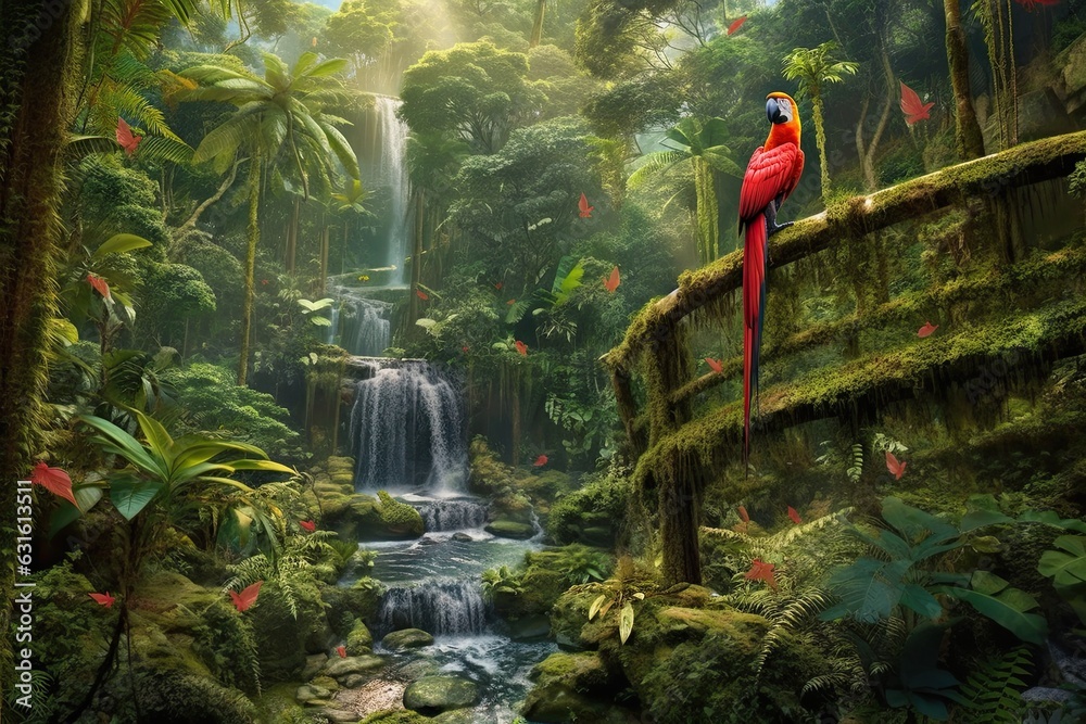 Exploring the Enchanting Realm: Lush Rainforest with Cascading ...