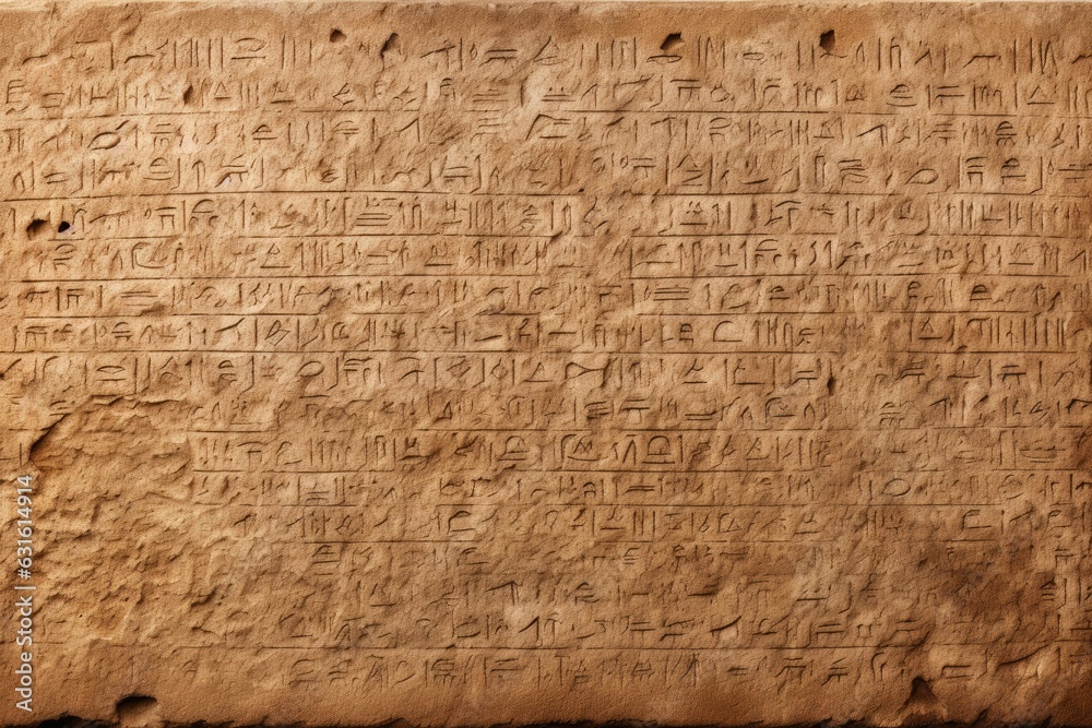 Enigmatic hieroglyphic stele texture background, mysterious and ...