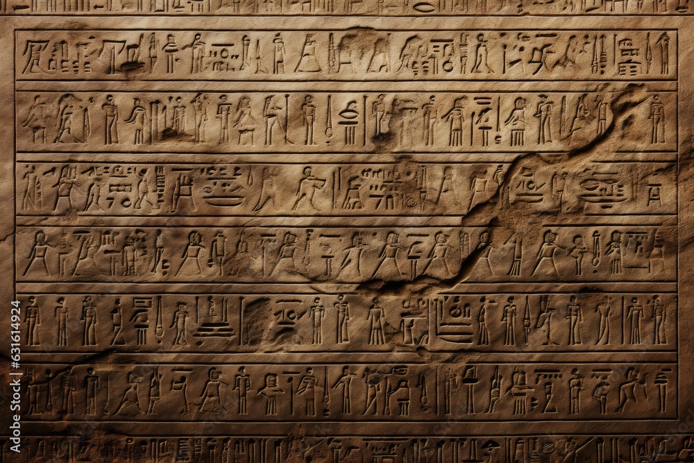 Enigmatic hieroglyphic stele texture background, mysterious and ...