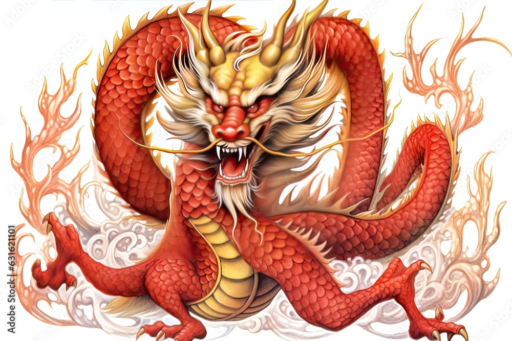Powerful Symbol of Good Fortune: A Brilliant Red and Gold Chinese ...