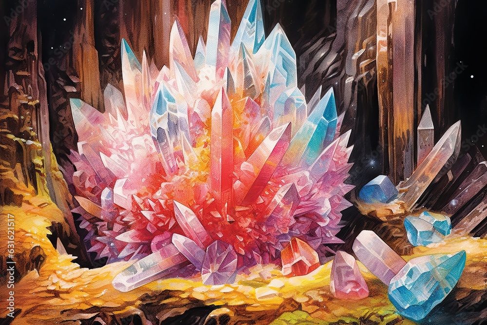 Sparkling Crystal Formation: Radiating Magical Energies and Prismatic ...