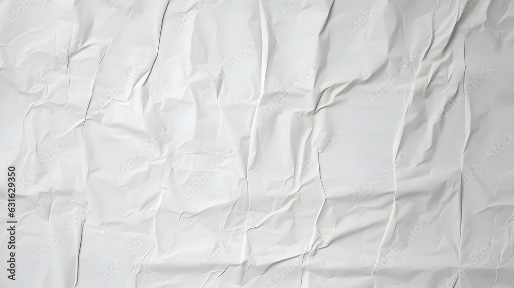 Glued paper wrinkled effect, vector realistic background. Badly wet ...