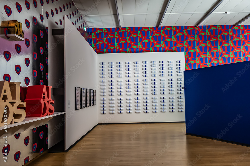 Interior of Stedelijk Museum. “General Idea” exhibition - work of ...