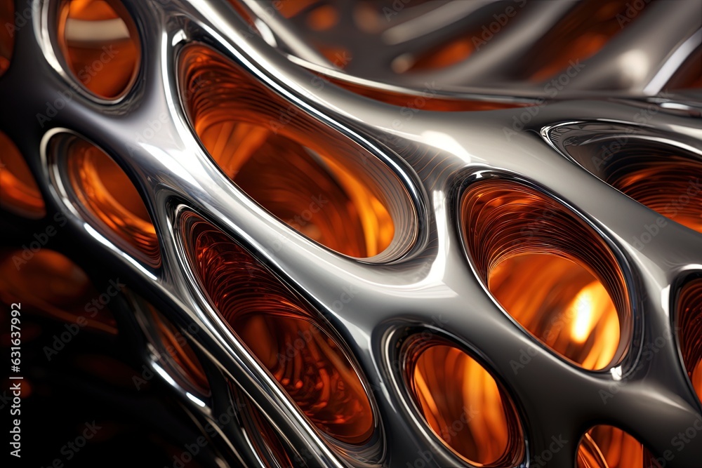 Complex Shapes and Lines of Reflective Metal. Ideal for Wallpapers ...