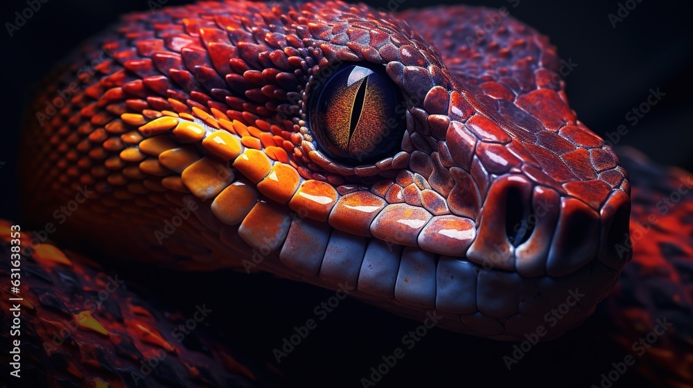 Macro Photography of a Colorful Poisonous Snake. Professional Wallpaper ...