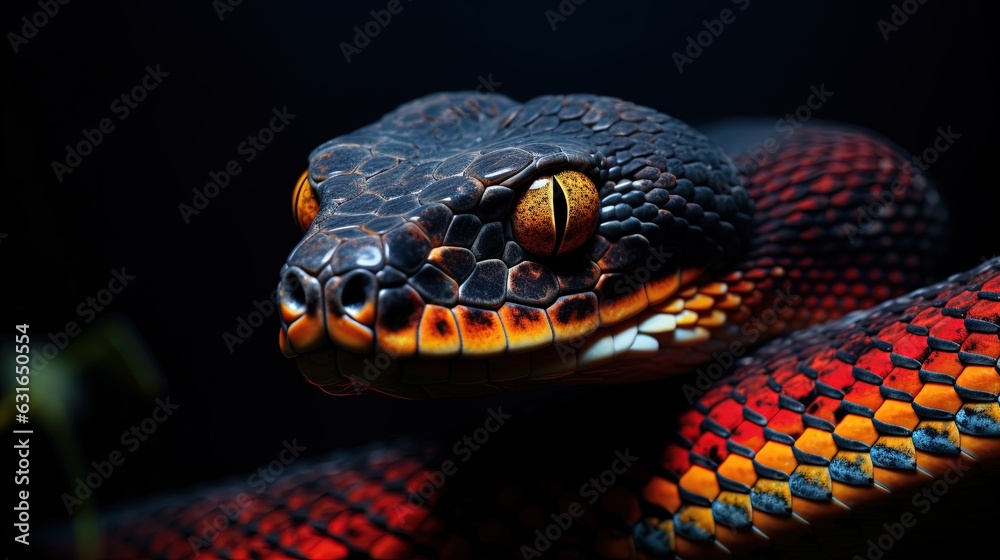 Macro Photography of a Colorful Poisonous Snake. Professional Wallpaper ...