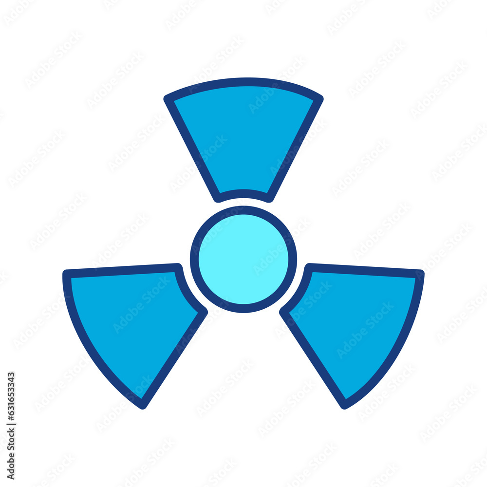 Radioactive symbol icon. Nuclear radiation warning sign. Atomic energy ...
