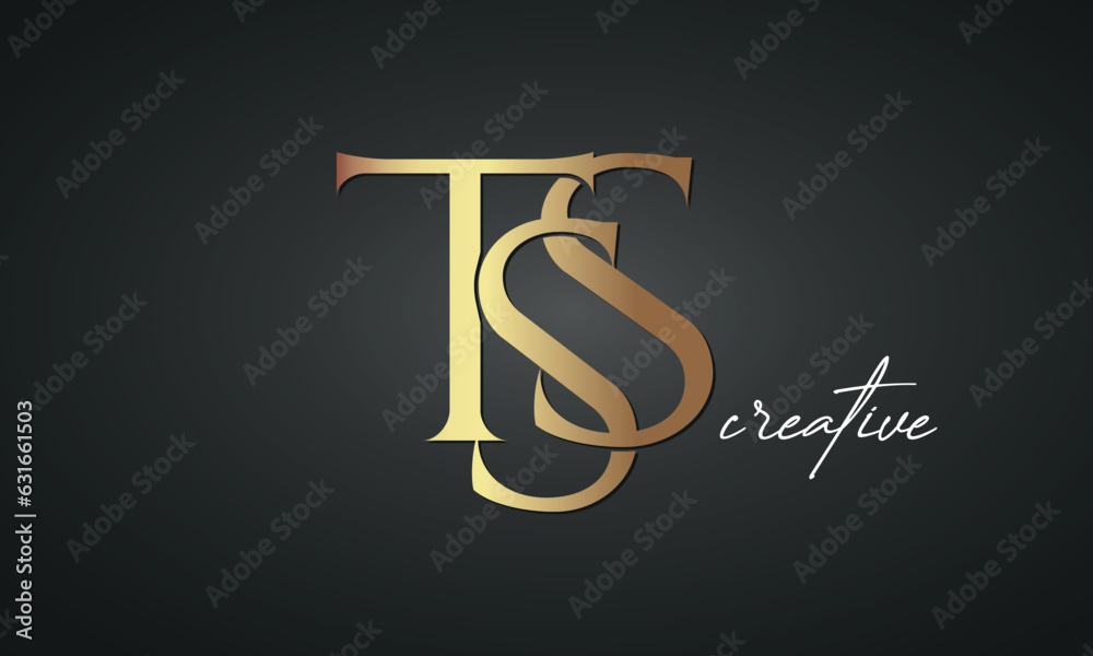 luxury letters TSS golden logo icon premium monogram, creative royal ...