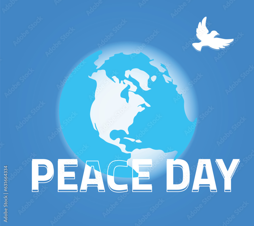 vector international peace day template design with pigeon Stock Vector ...