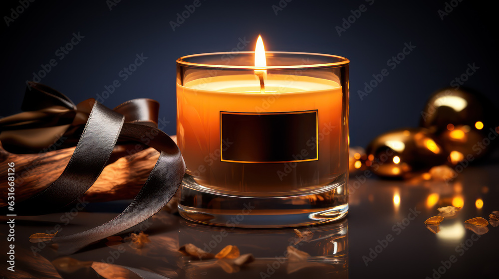 Premium aromatic candle packaging and jar mockup on luxury background ...