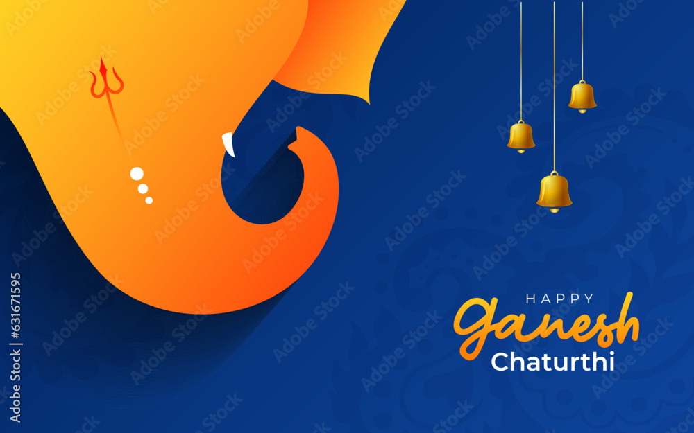 Happy Ganesh Chaturthi Festival Background Design with Creative Ganesha ...