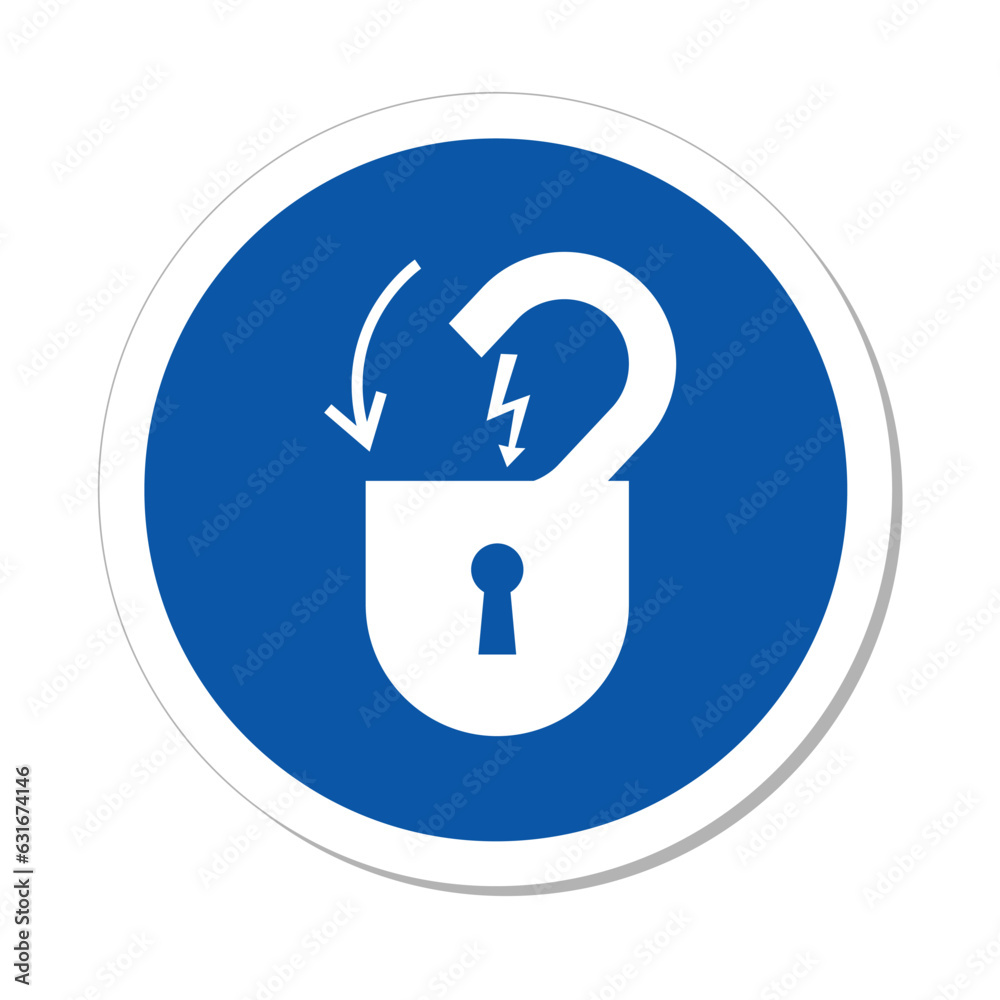 ISO Mandatory Circle Sign: Lock Out Electrical Power Symbol (IS-1011 ...