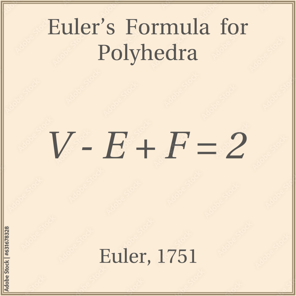 Euler’s Formula for Polyhedra. Education. Science. Formula. Vector ... Euler’s Formula for Polyhedra. Education. Science. Formula. Vector ...