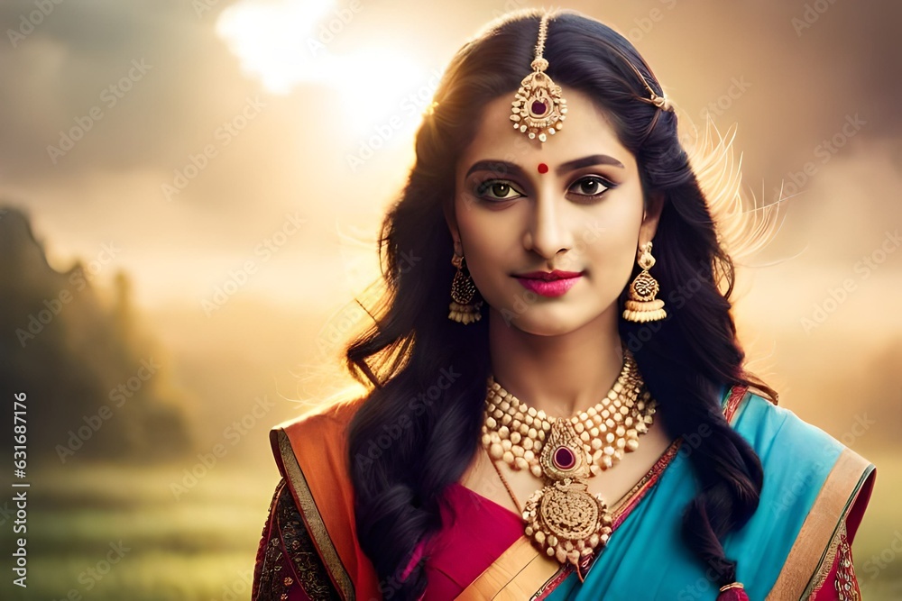 Ilustracja Stock: Glorious depiction of Shree Radha, a prominent Hindu ...