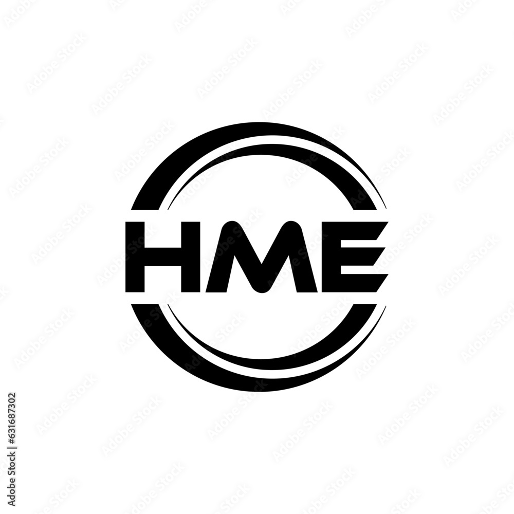 HME letter logo design with white background in illustrator, vector ...