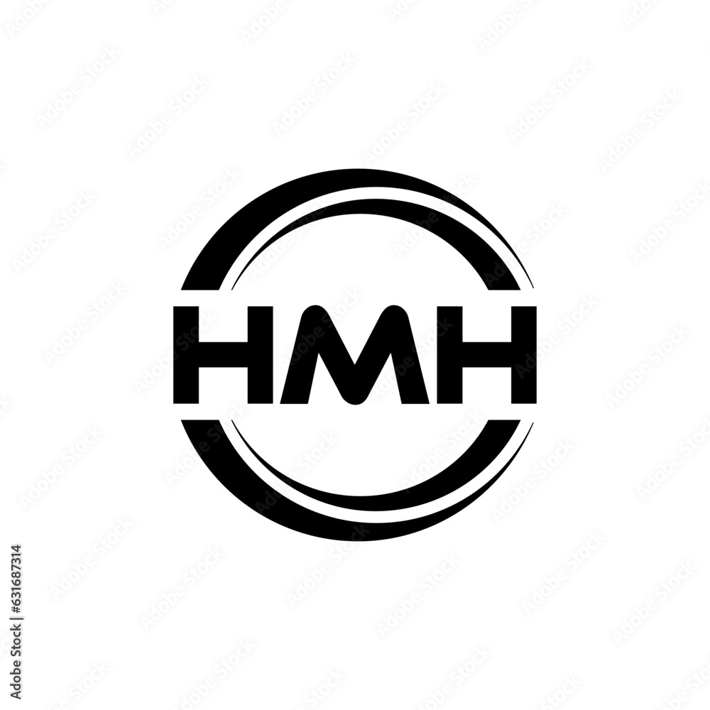 HMH letter logo design with white background in illustrator, vector ...