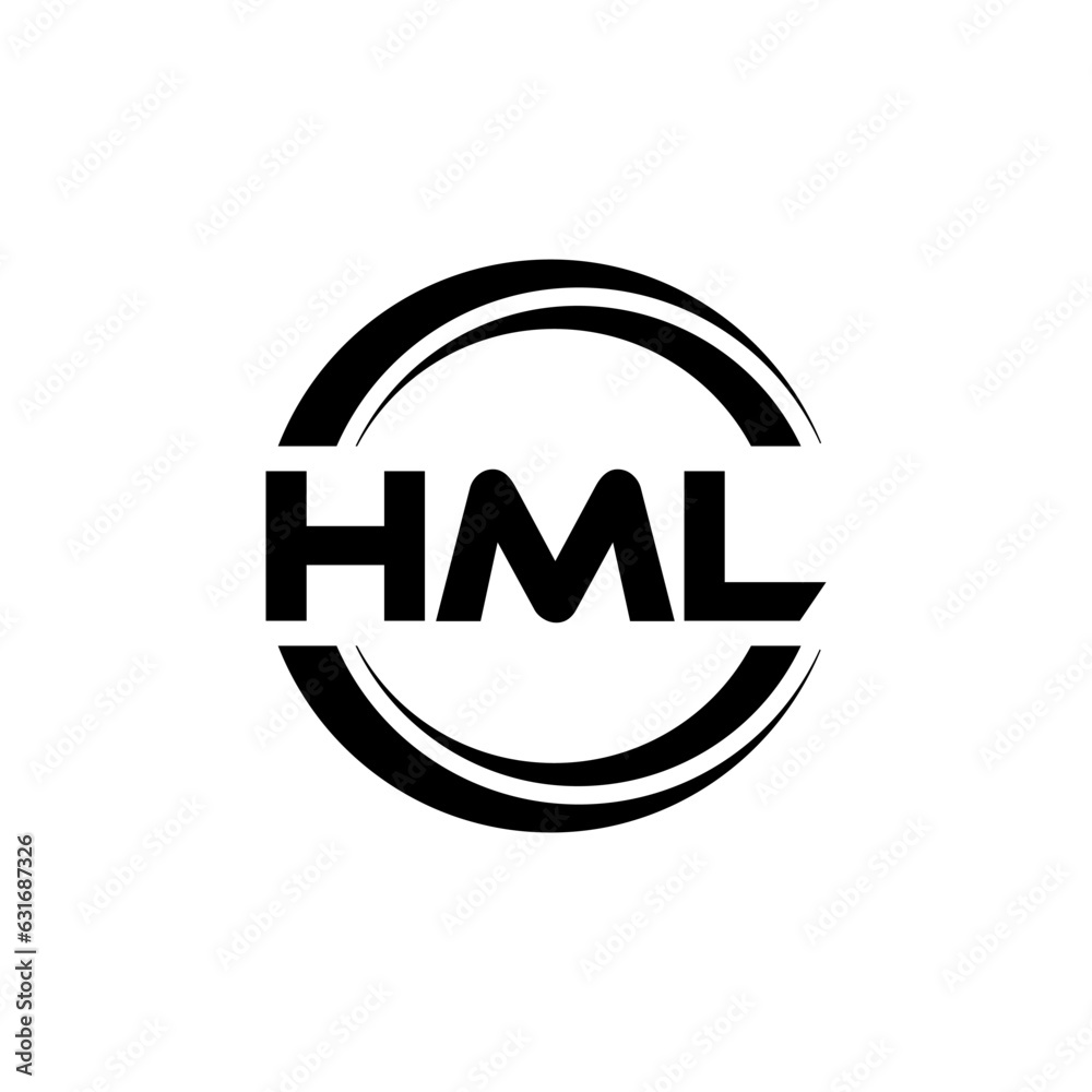 HML letter logo design with white background in illustrator, vector ...