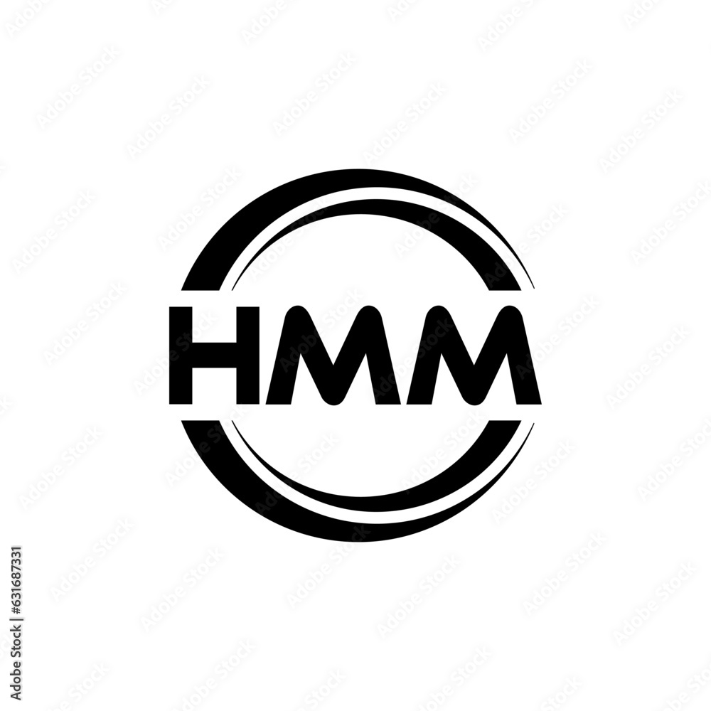 HMM letter logo design with white background in illustrator, vector ...