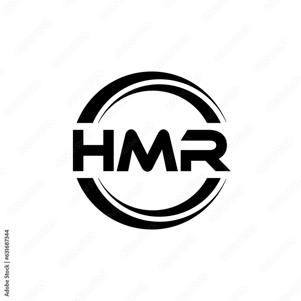 HMR letter logo design with white background in illustrator, vector ...