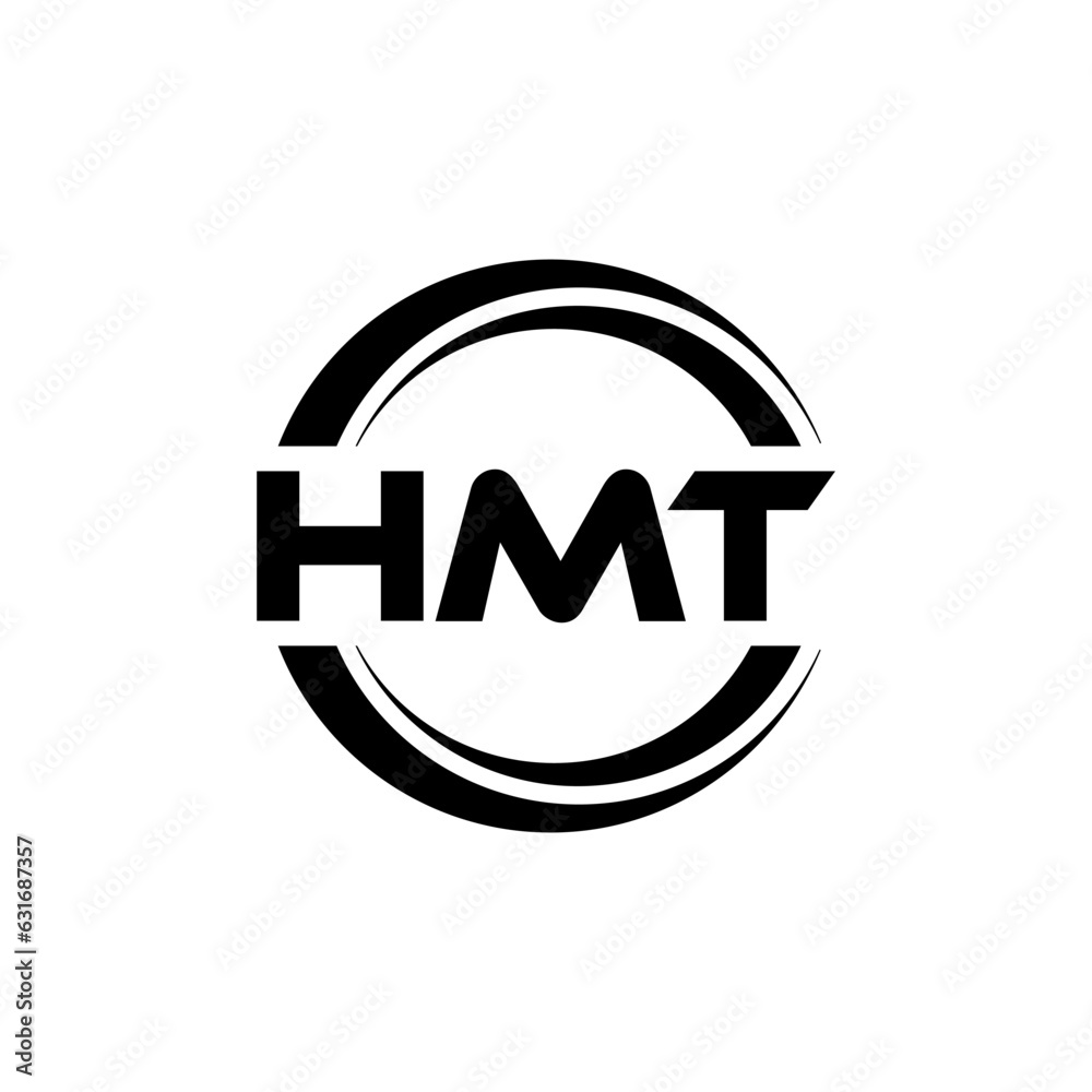 HMT letter logo design with white background in illustrator, vector ...