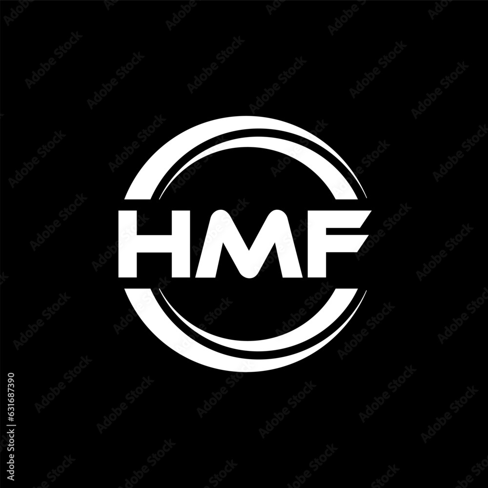 HMF letter logo design with black background in illustrator, vector ...