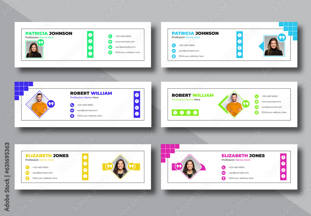 Colorful Email Signature Stock Template | Adobe Stock