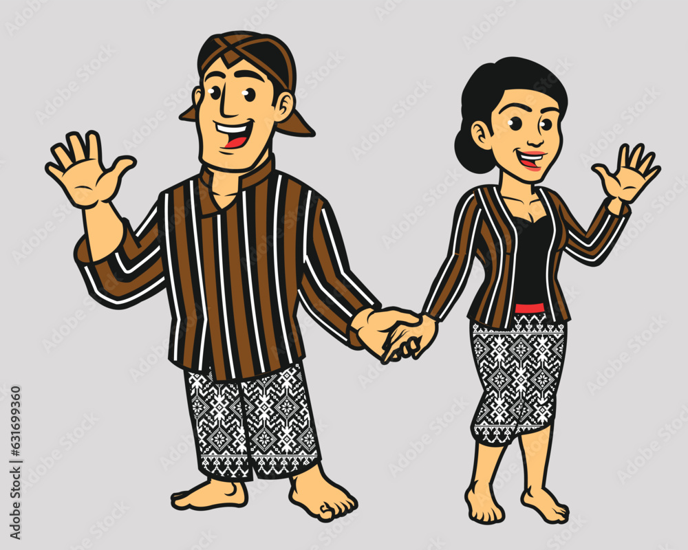 Indonesian Native Javanese in Traditional Dress Stock Vector | Adobe Stock