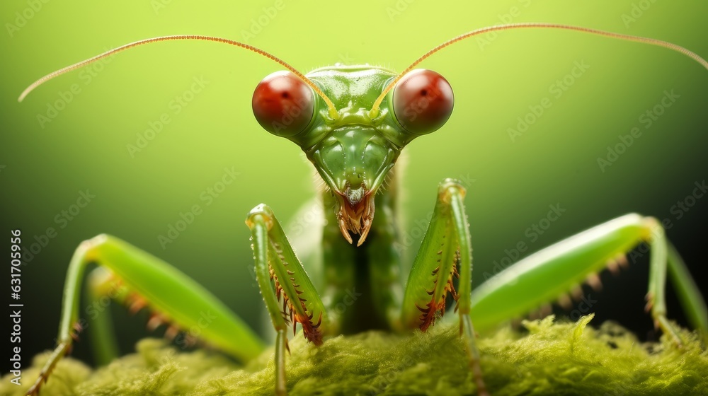 Micro World Wonders: Macro Photography of a Praying Mantis Stock ...