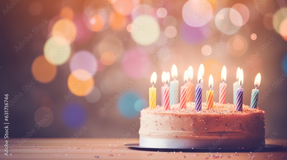 Realistic photography of a birthday party with bokeh as the background ...