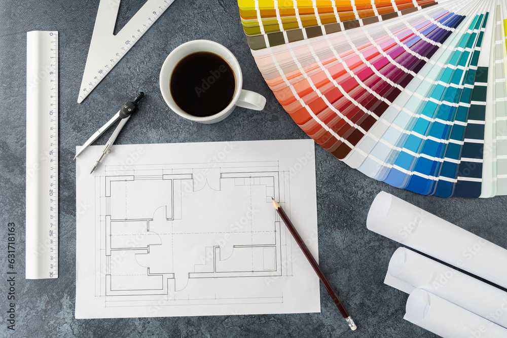 Foto de Home floor plans, building structural blueprint projects, color ...