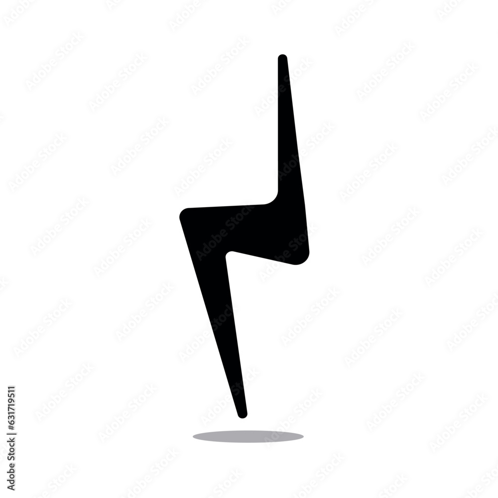 Vector Silhouette Black Lightening Icon Design Flash Light Electric ...