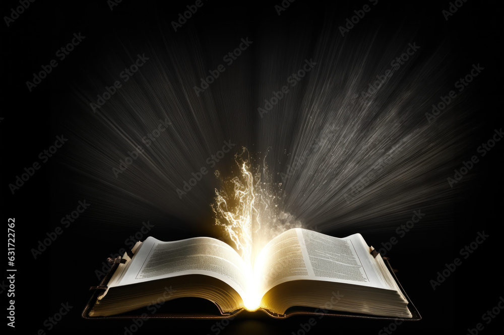 Holy Bible with light emitting from it created with Generative AI ...