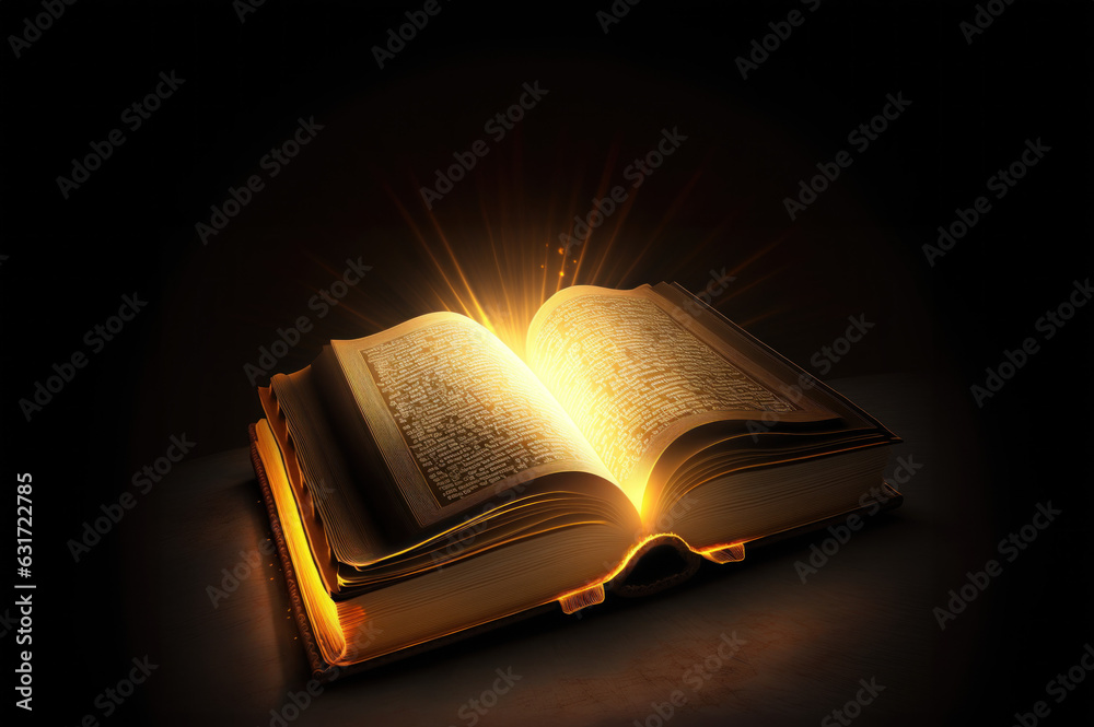 Holy Bible with light emitting from it created with Generative AI ...