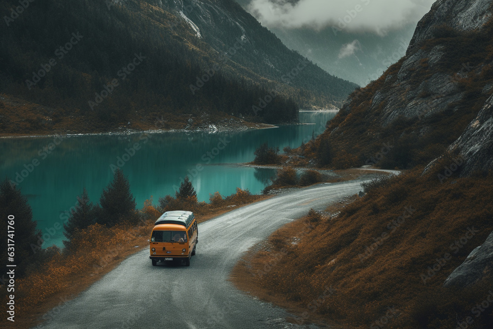 Explore the breathtaking journey of a campervan as it traverses through ...