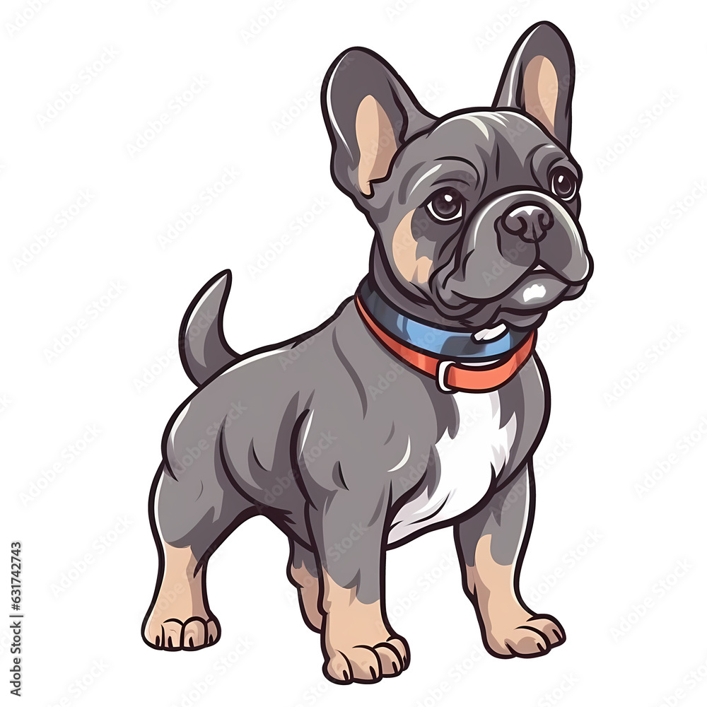 Cute French Bulldog Clipart Illustration Stock Illustration | Adobe Stock