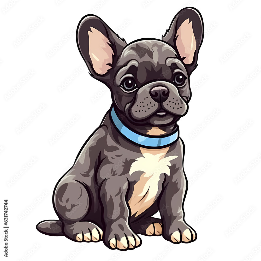 Cute French Bulldog Clipart Illustration Stock Illustration | Adobe Stock