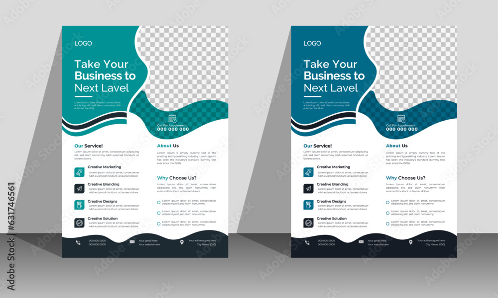 Modern Corporate Business Flyer Template Design 2024,with round graphic ...