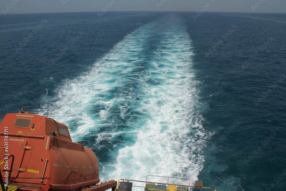 free fall life boat of a merchant ship at sea Stock Photo | Adobe Stock