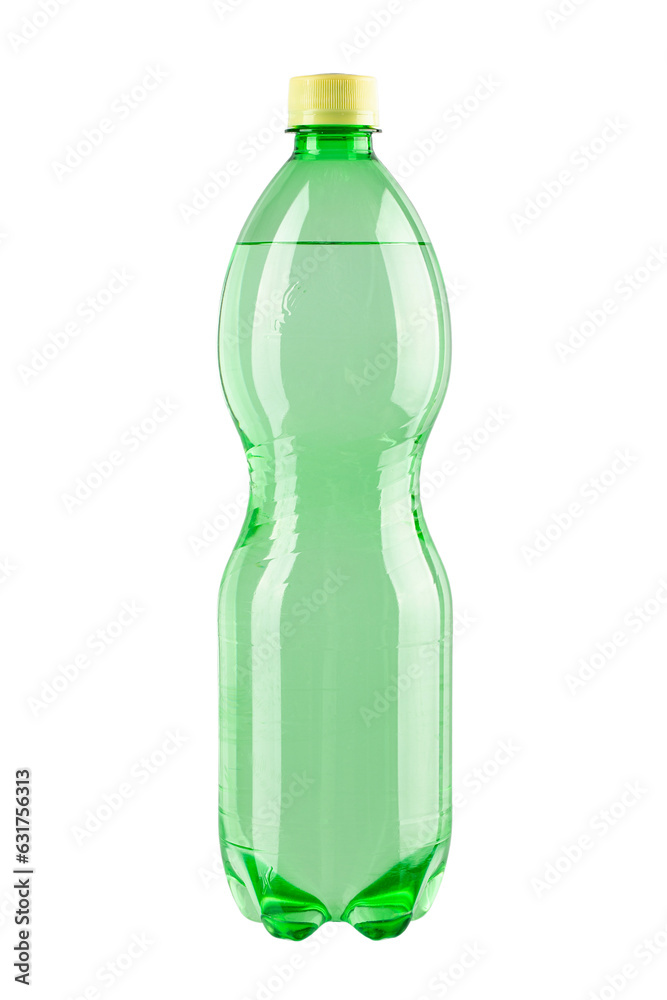 Green bottle of water no label isolated on white background. Pure ...