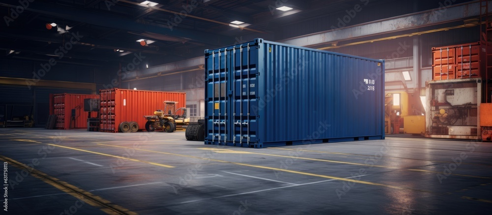 Containers Box from a Cargo Freight Ship in a Dockyard with ample space ...