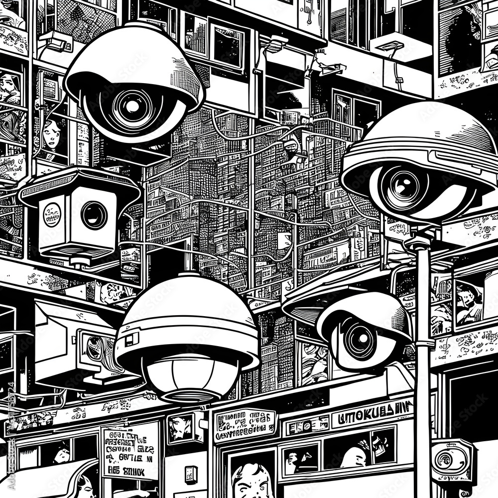 the ubiquitous comic-style surveillance camera. Surveillance ...