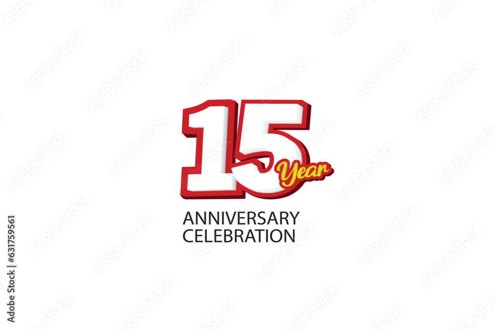 15th, 15 years, 15 year anniversary minimalist logo, jubilee, greeting ...