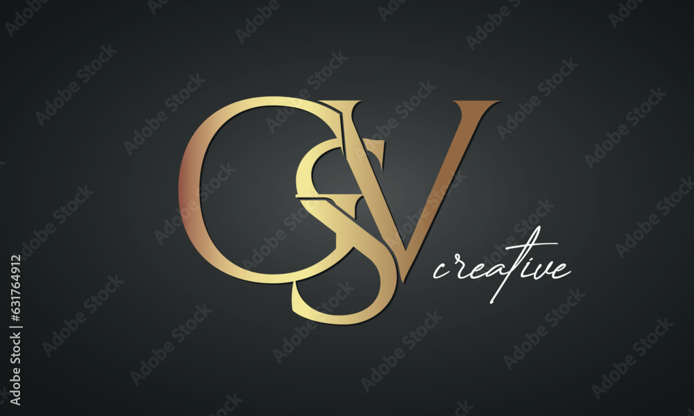luxury letters GSV golden logo icon premium monogram, creative royal ...