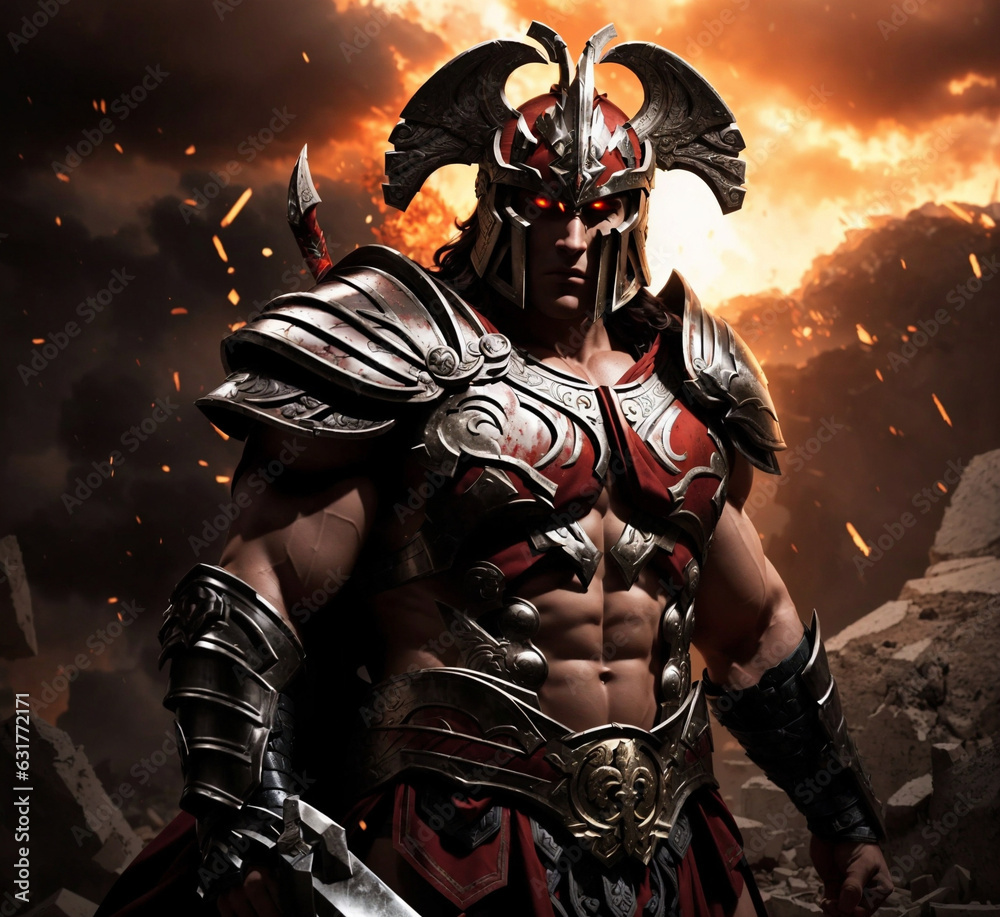 Ares; Greek God of war, bloodshed and violence Stock Illustration ...